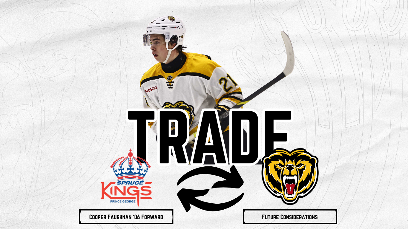 Victoria Trades Cooper Faughnan To Prince George | Victoria Grizzlies